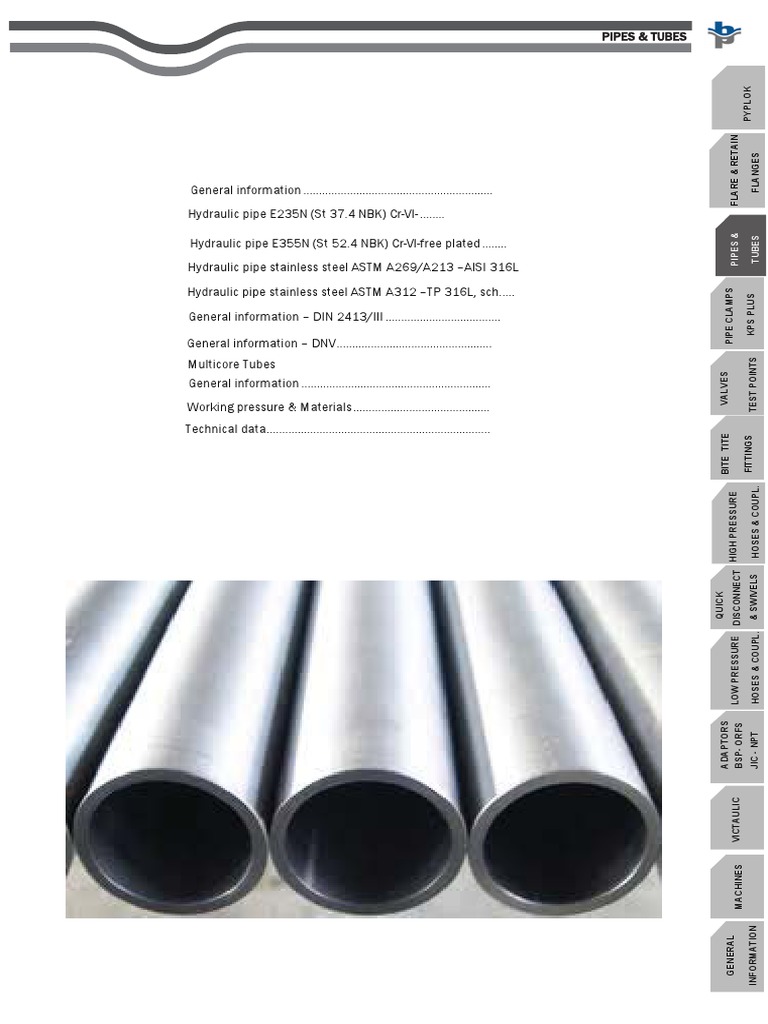 Pipes & Tubes | PDF | Pipe (Fluid Conveyance) | Liquids