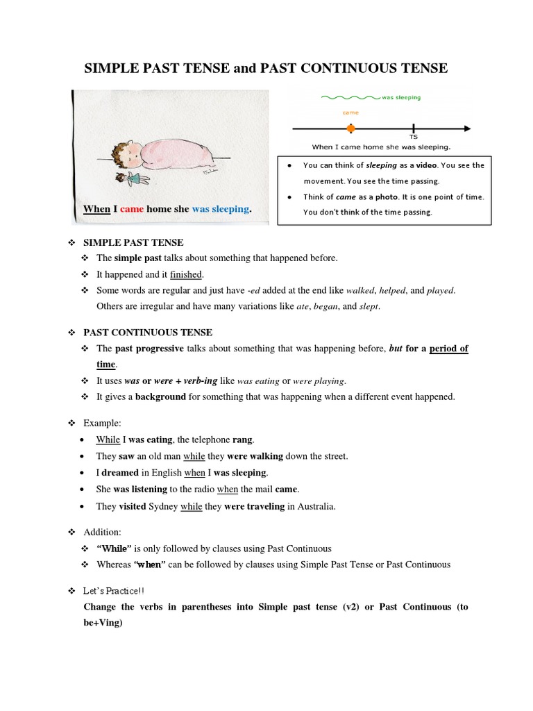 SIMPLE PAST TENSE and PAST CONTINUOUS TENSE | PDF | Grammatical Tense ...
