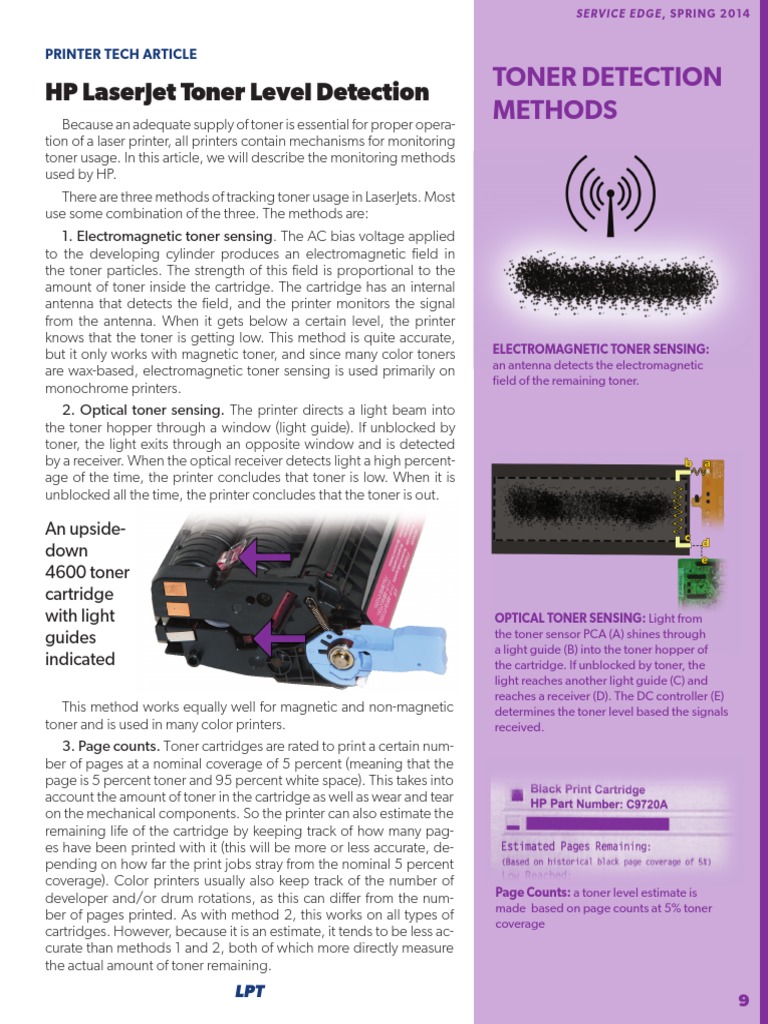 HP Laserjet Toner Level Detection | PDF | Printer (Computing) | Light
