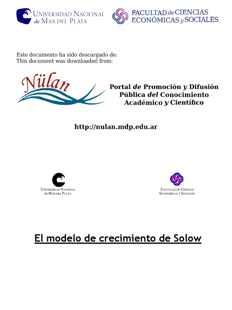 Modelo de Solow | PDF | Desarrollo economico | Crecimiento económico