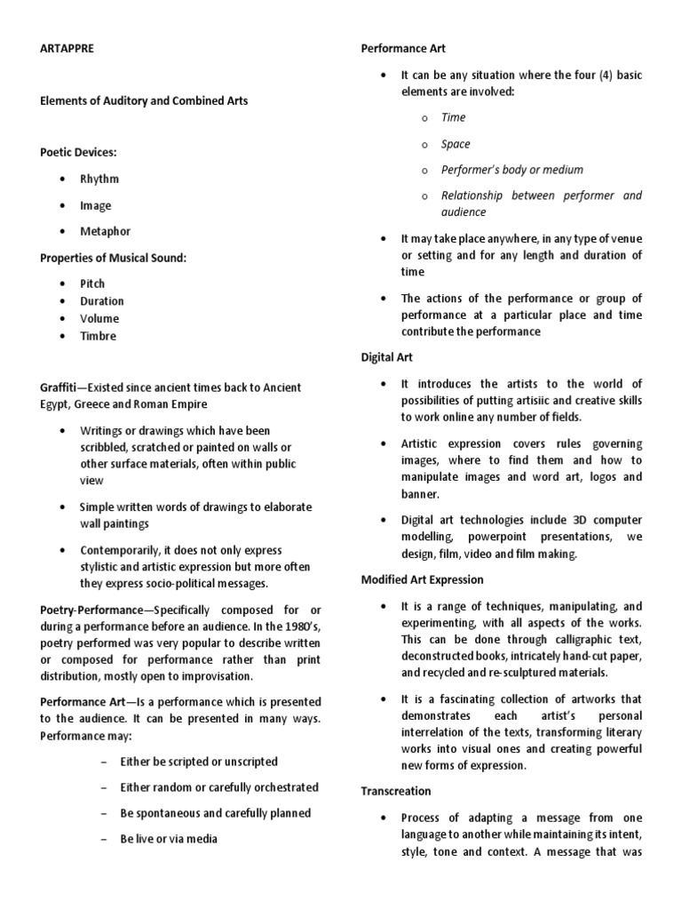 Auditory and Combined Arts | PDF | Semiotics | Communication