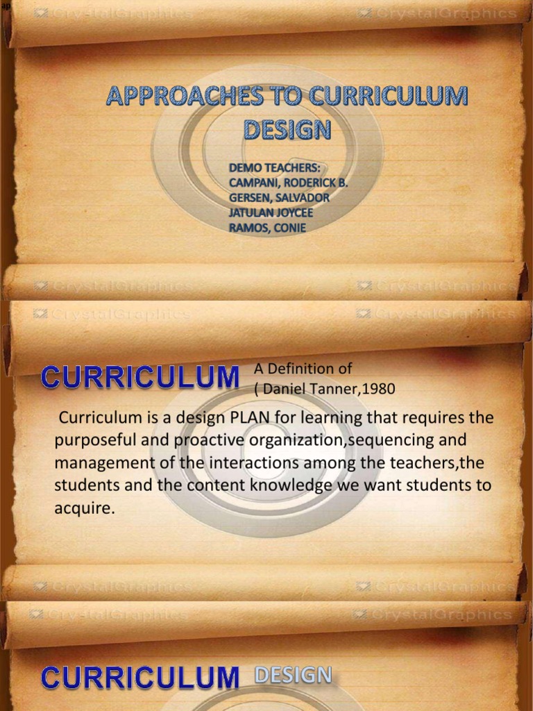 Approaches To Curriculum Design New | PDF | Curriculum | Design