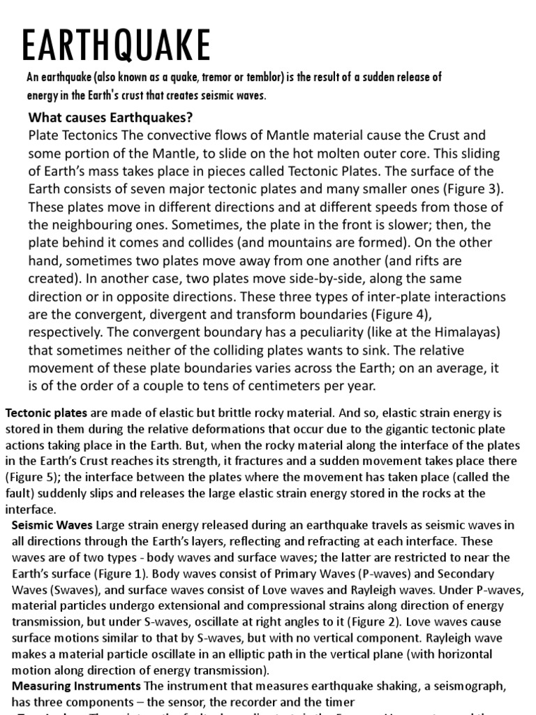 Earthquake Notes PDF | PDF | Earthquakes | Earthquake Engineering