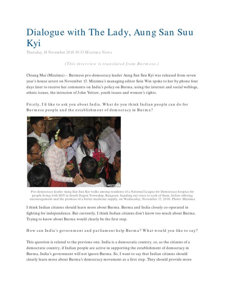 Dialogue With The Lady | PDF | Myanmar | Public Sphere