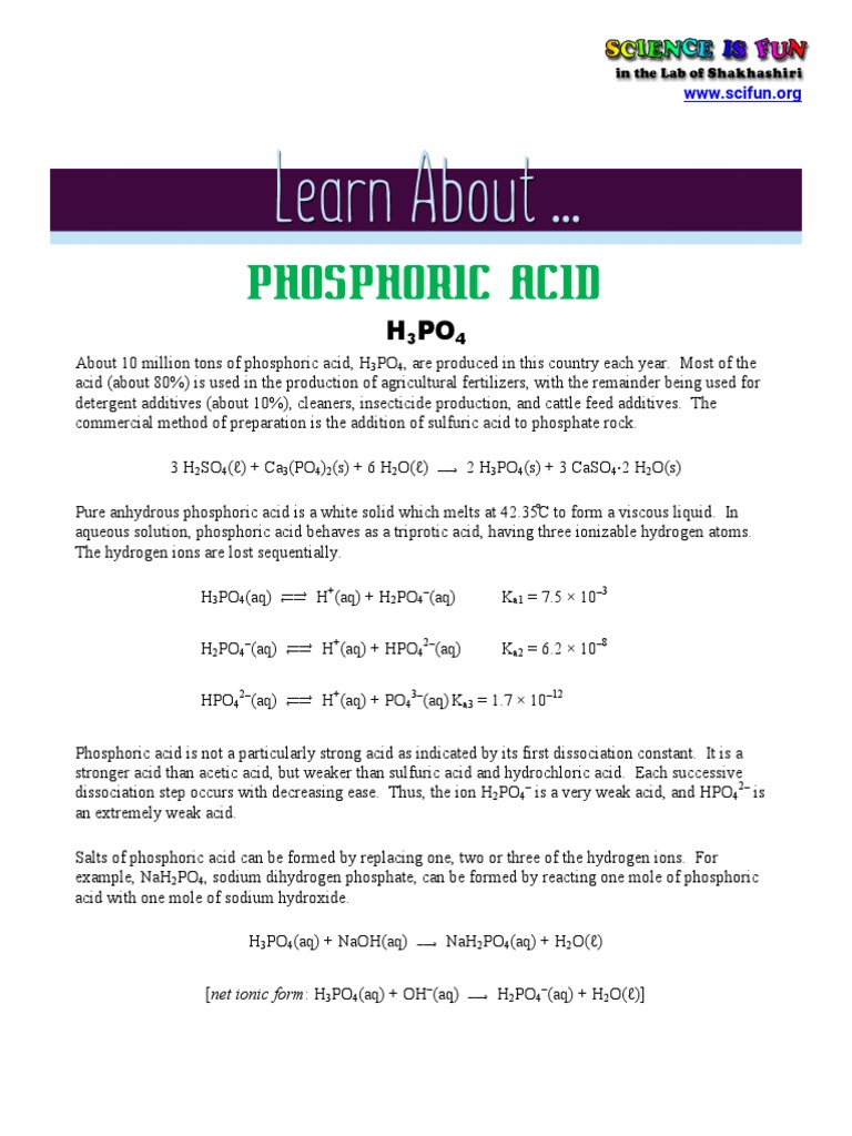 Phosphoric Acid | PDF | Phosphate | Acid