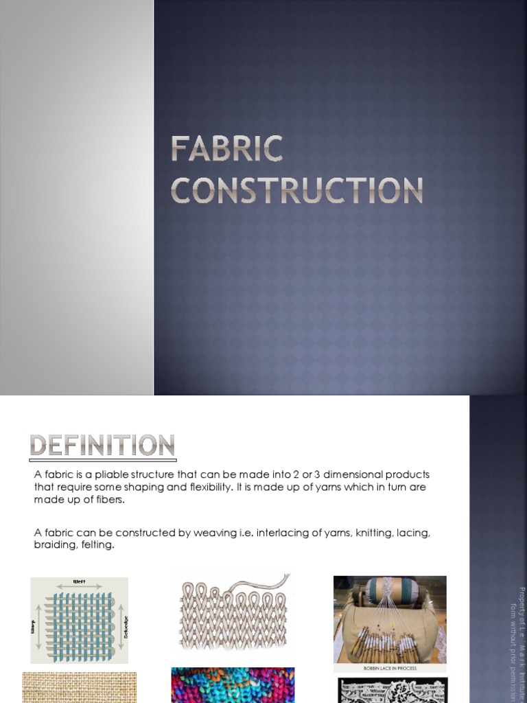 Fabric Construction | PDF | Weaving | Loom