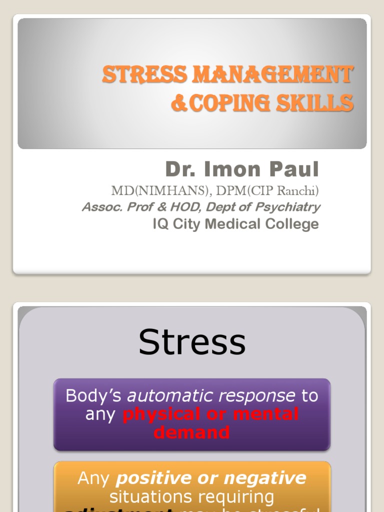 Stress Management and Coping Skills | PDF | Coping (Psychology ...