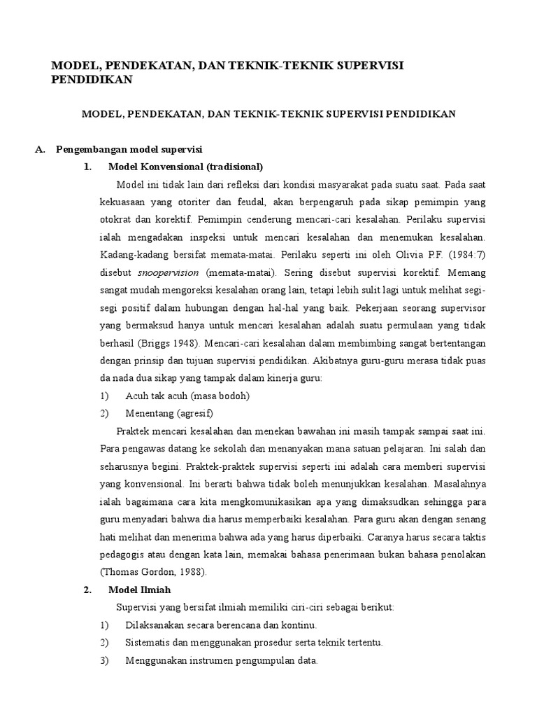 Model Supervisi | PDF