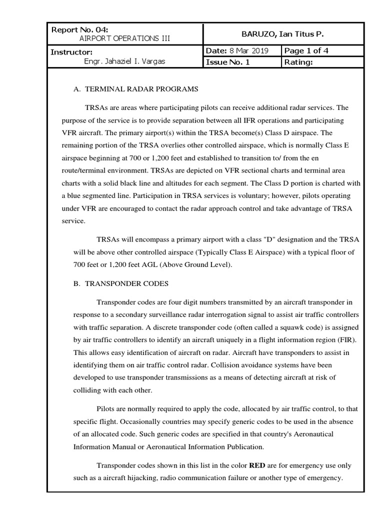 Report No. 04: BARUZO, Ian Titus P. Instructor: Date: 8 Mar 2019 Page 1 ...