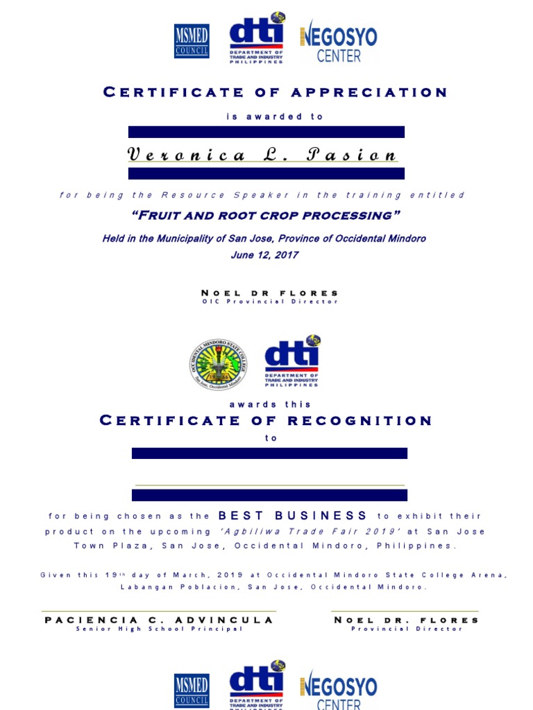 Certification of DTI | PDF | Nature