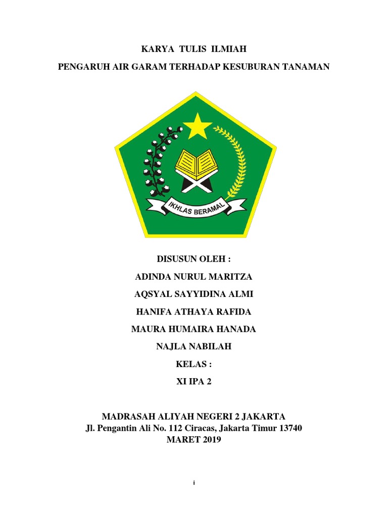 Kti - Pengaruh Air Garam Terhadap Kesuburan Tanaman | PDF | Kesehatan ...