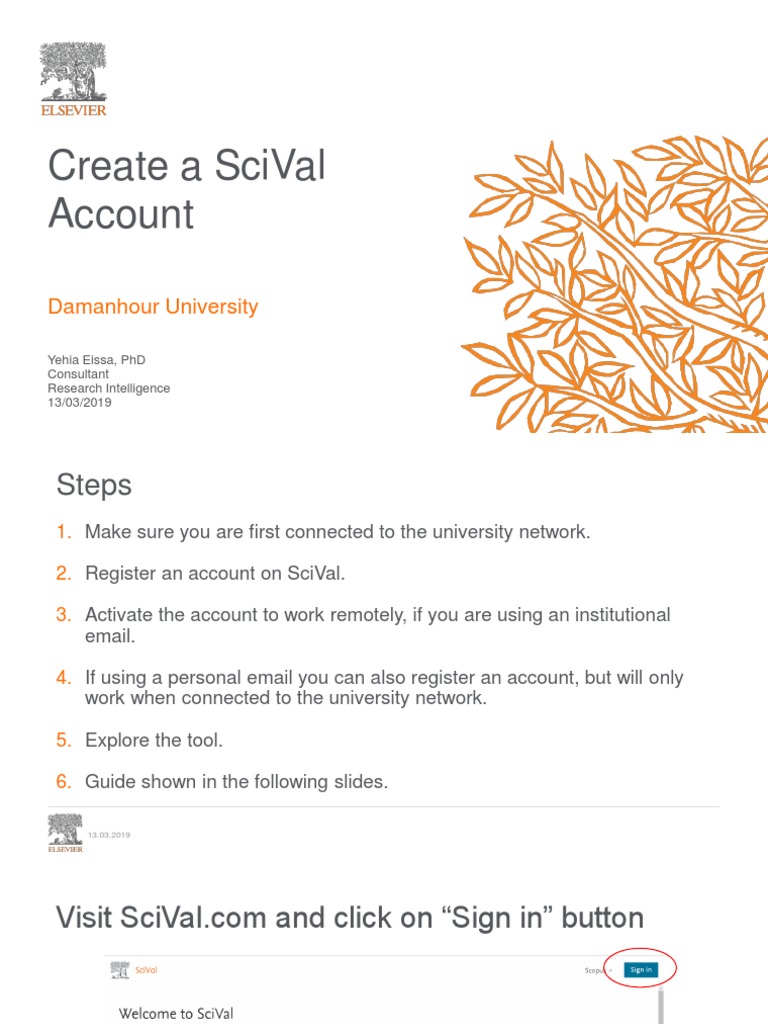 SciVal Account Setup Guide | PDF