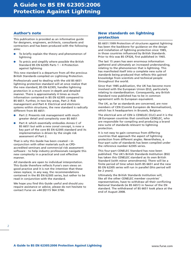 Author's Note New Standards On Lightning Protection: A Guide To BS EN ...