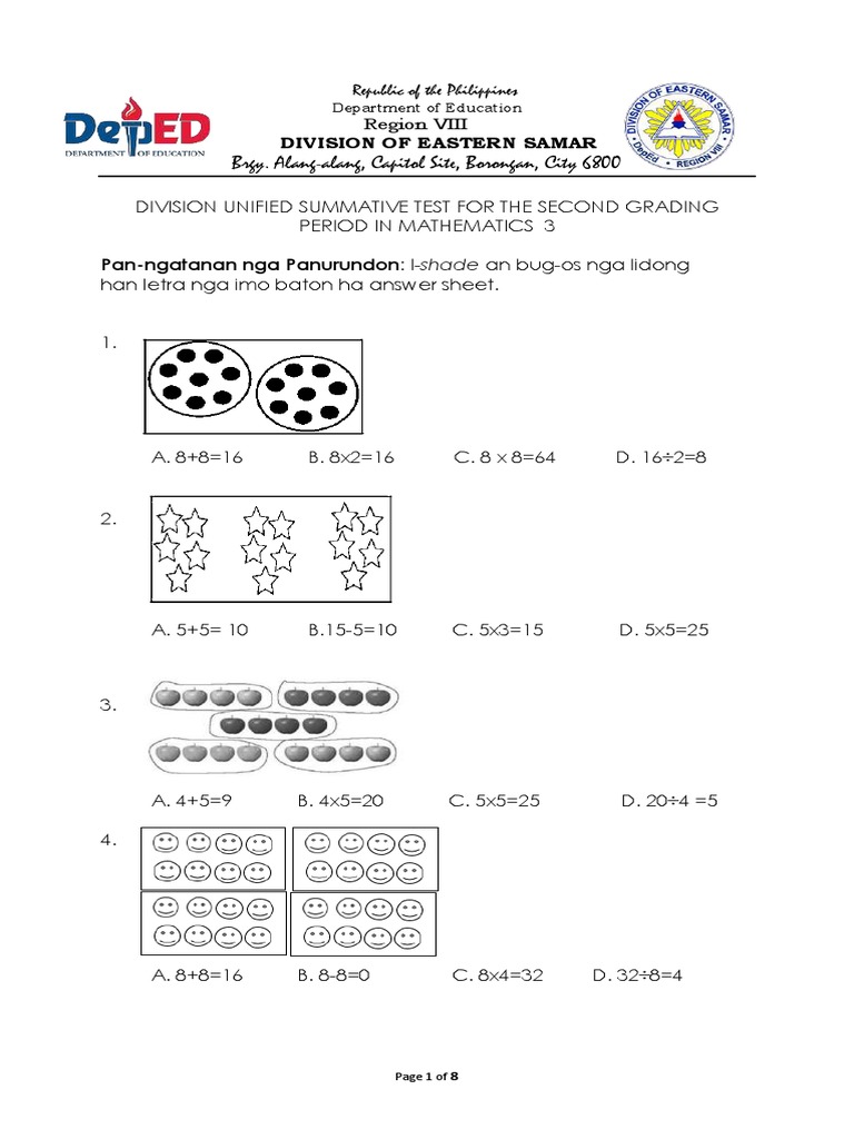 Grade 3 Second Periodical Test | PDF