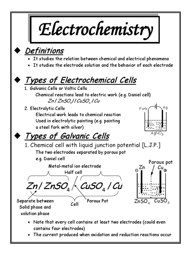 Electrochemical Cell Basics | PDF | Redox | Electrochemistry