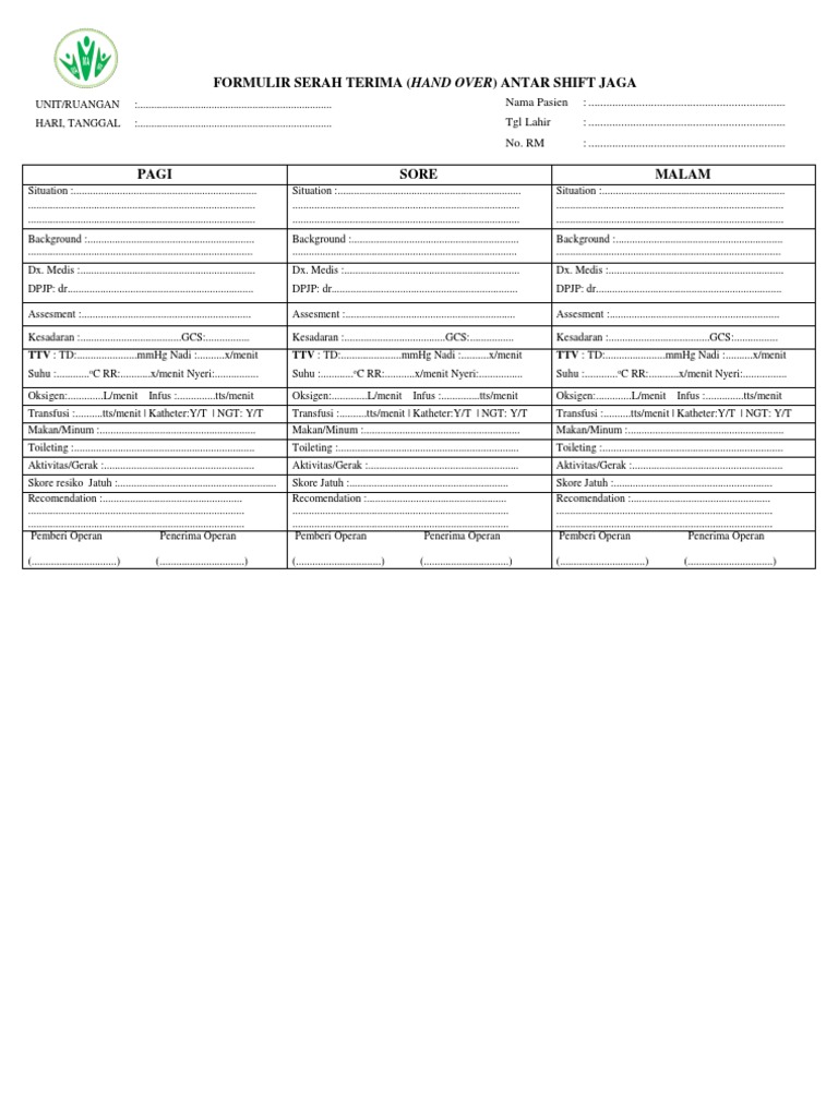 Form Hand Over | PDF
