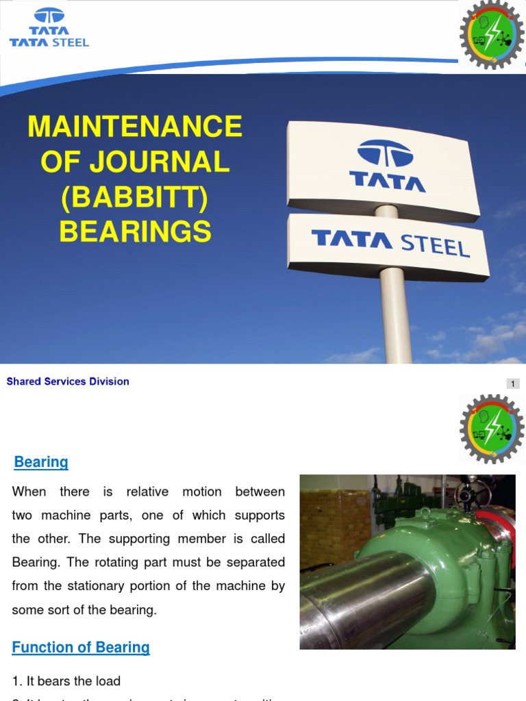 Maintenance of Journal (Babbitt) Bearings | PDF | Bearing (Mechanical ...