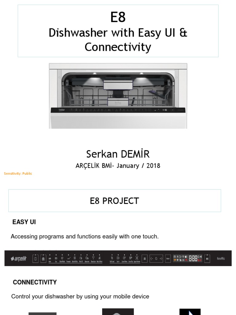 E8 Dishwasher: Easy UI & Connectivity Features | PDF | Dishwasher ...