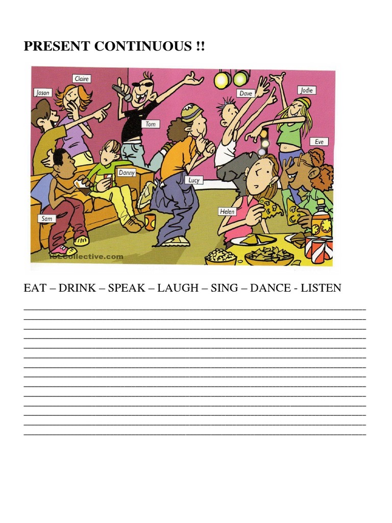 Present Continuous Actions | PDF