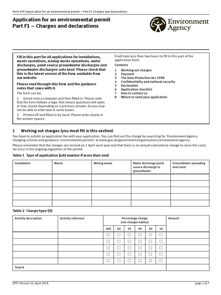 Environmental Permit Application Charges | PDF | Cheque | Payments