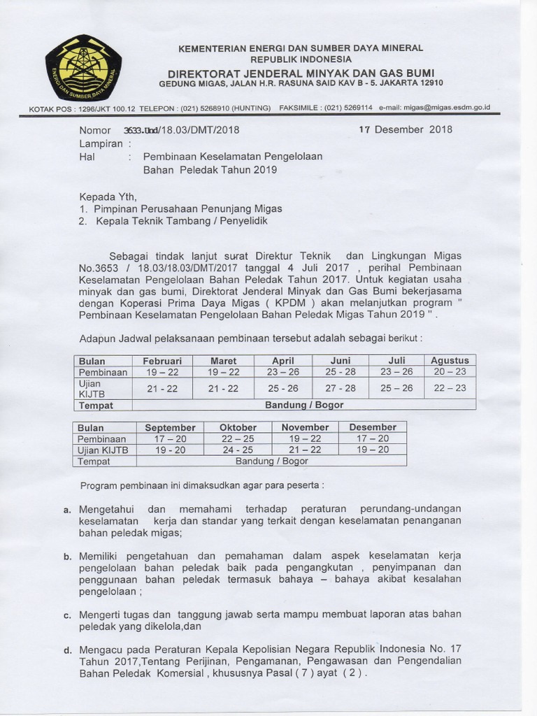 Jadwal Training Handak 2019 | PDF
