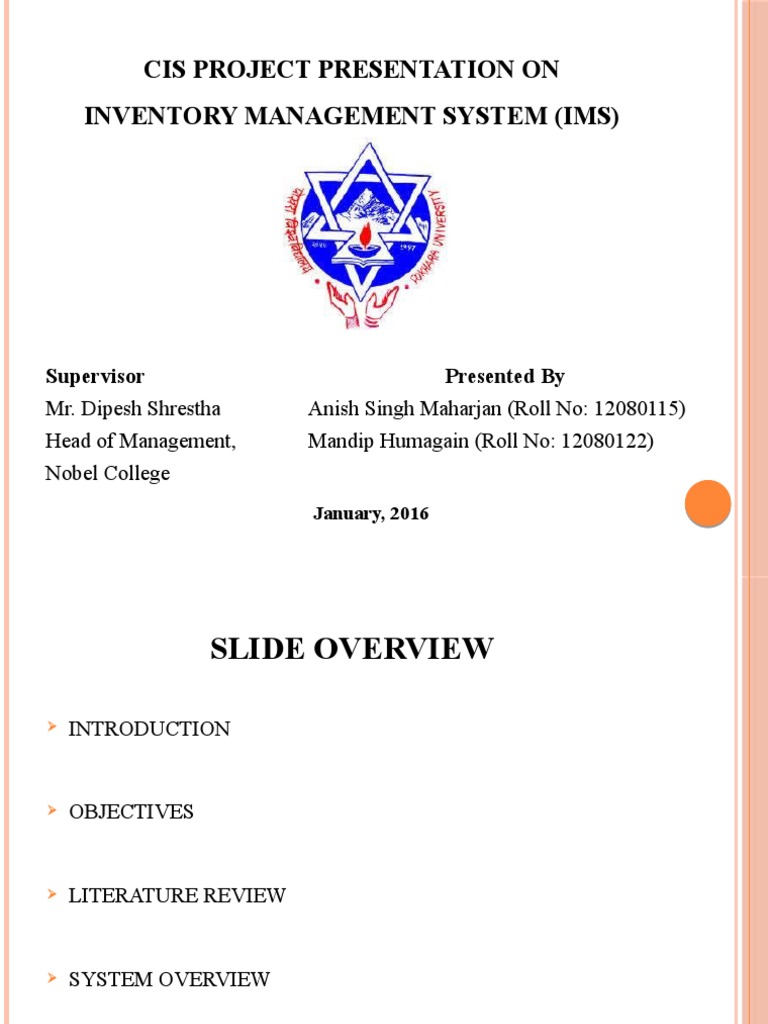 Cis Project Presentation On Inventory Management System (Ims) | PDF