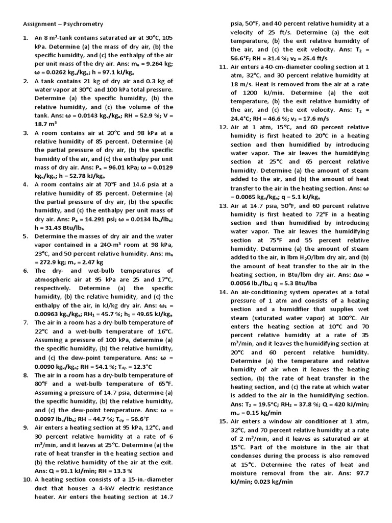 Problem Set - Midterm | PDF | Relative Humidity | Humidity