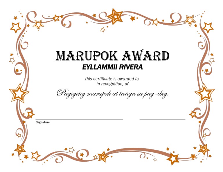 Marupok Award: Pagiging Marupok at Tanga Sa Pag-Ibig | PDF
