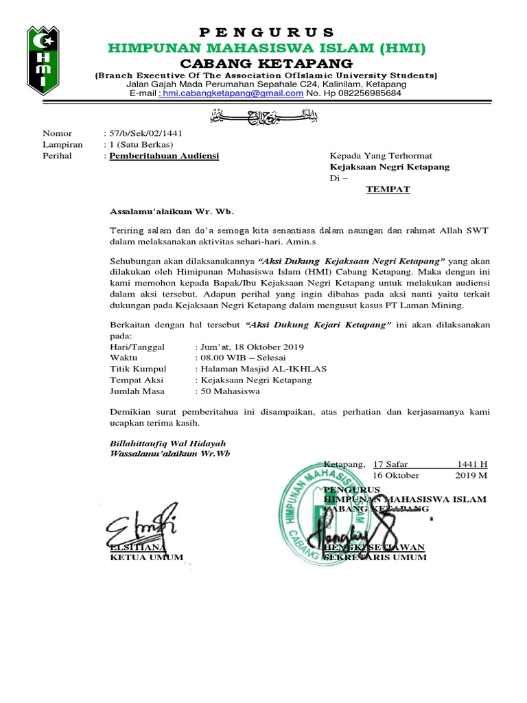 Contoh Surat HMI | PDF