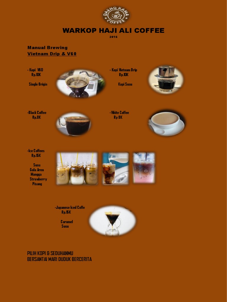 Warkop Haji Ali Coffee: Manual Brewing Vietnam Drip & V60 | PDF
