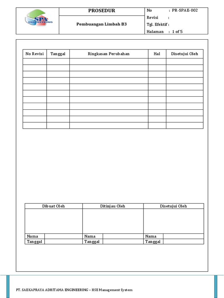 Prosedur Pembuangan Limbah B3 K3 | PDF | Teknologi & Rekayasa