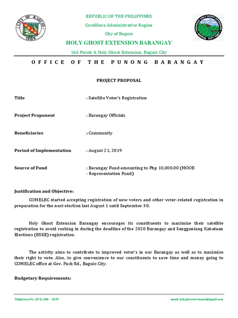 Office of The Punong Barangay: Holy Ghost Extension Barangay | PDF ...