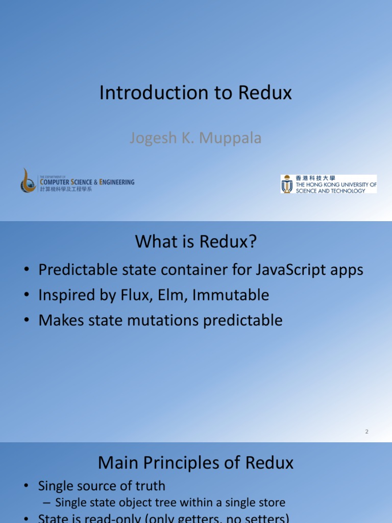 Introduction To Redux: Jogesh K. Muppala | PDF | Software Development ... Introduction To Redux: Jogesh K. Muppala | PDF | Software Development ...