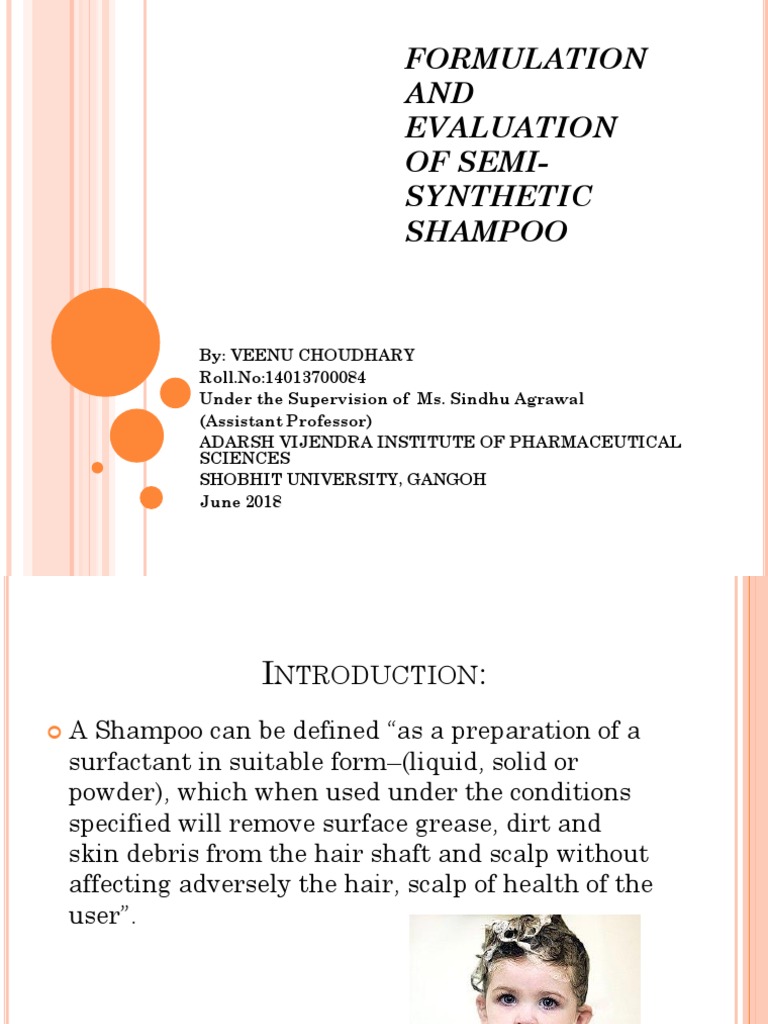 Formulation and Evaluation of Semisynthetic Shampoo | PDF | Wellness