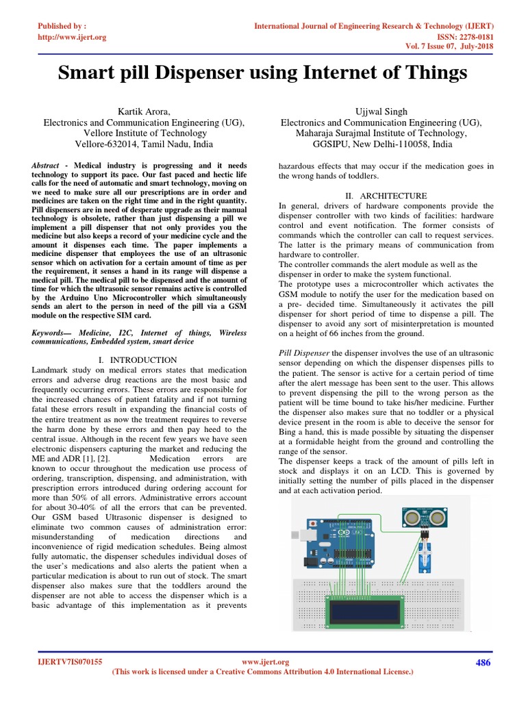 Smart Pill Dispenser | PDF | Arduino | Microcontroller