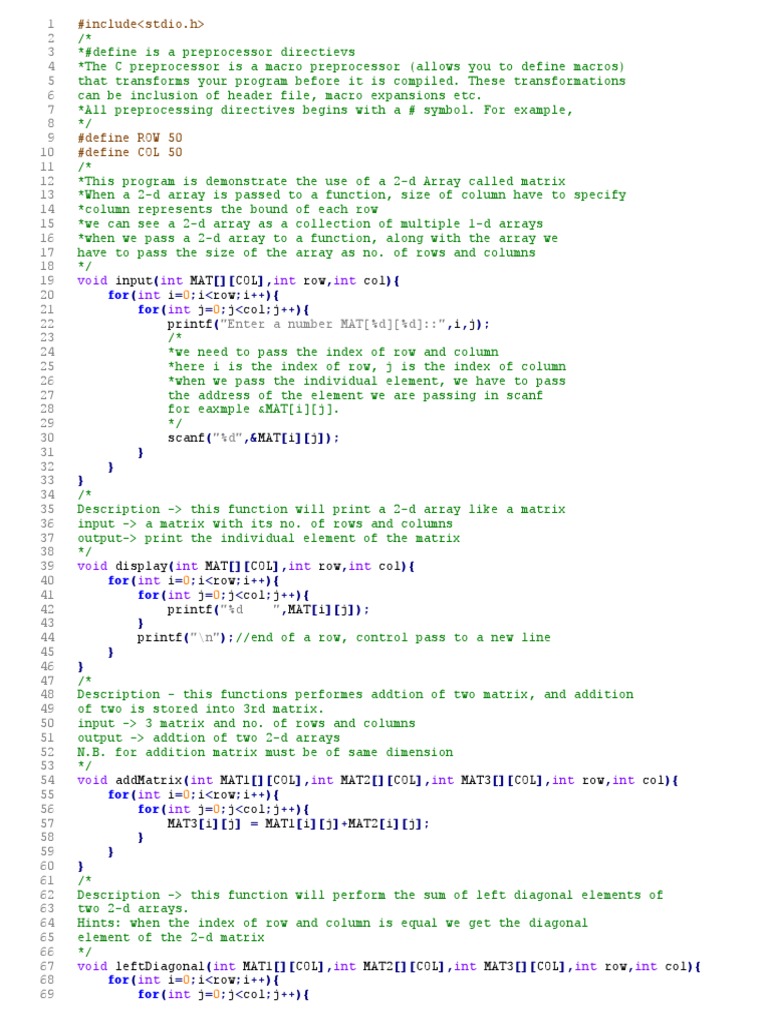 Ex 2-D Array | Download Free PDF | Matrix (Mathematics) | Computer Programming