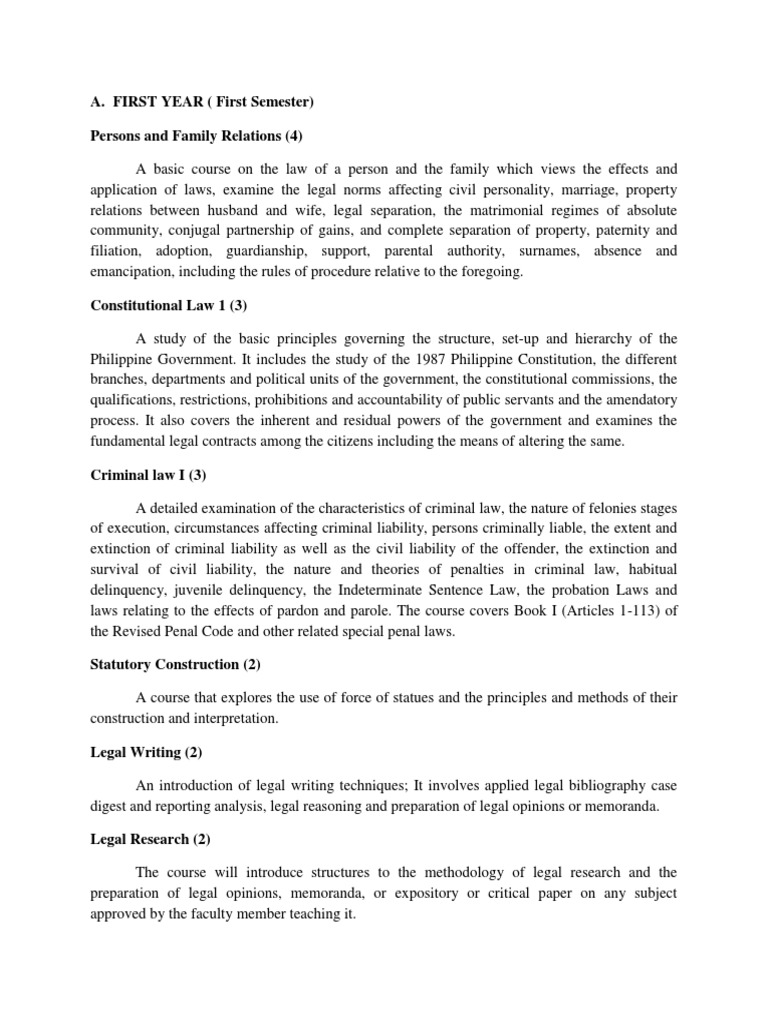 A Comprehensive Overview of the Required Courses for the First Three ...