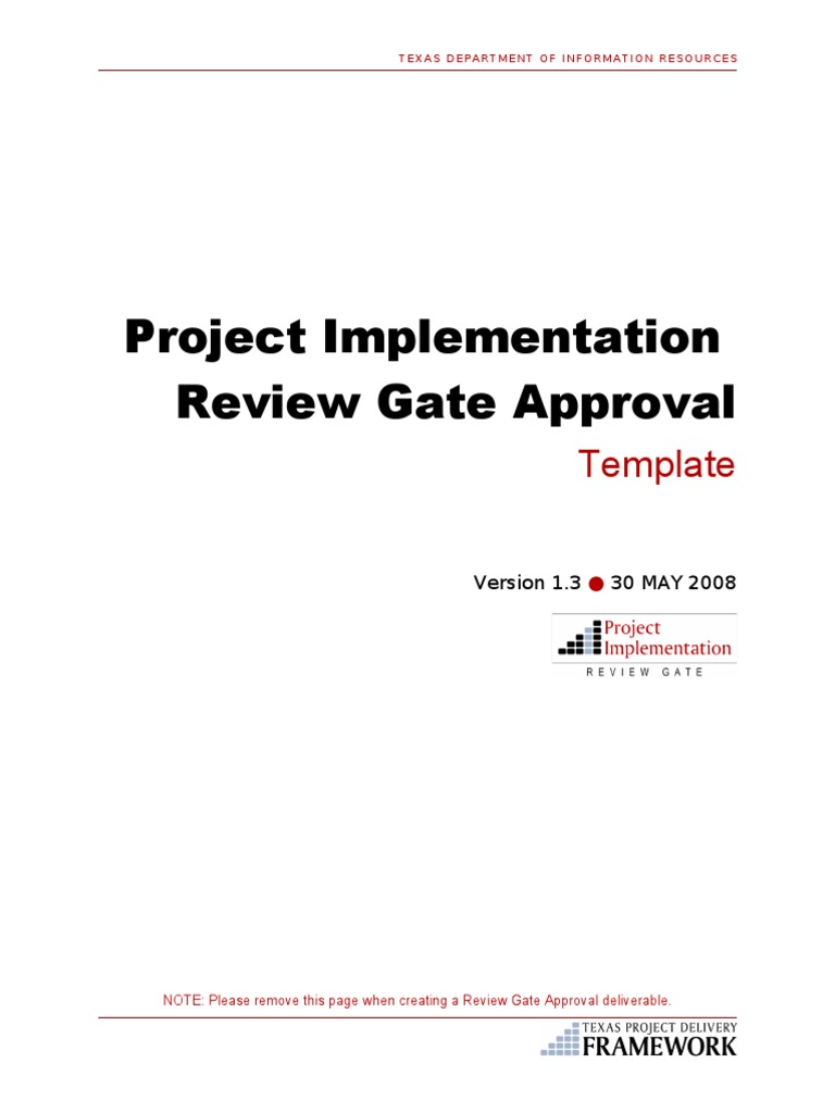 Project Implementation - Review Gate Approval Template | PDF ...
