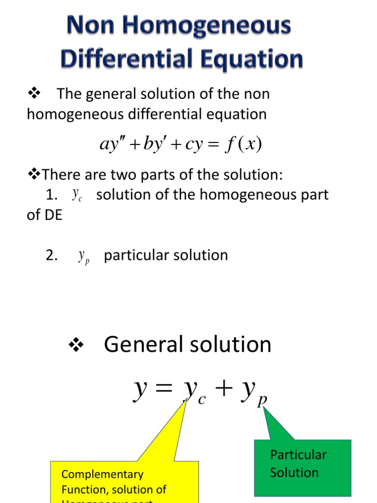 Non Homogenous Differential Equation | PDF | Rates | Calculus