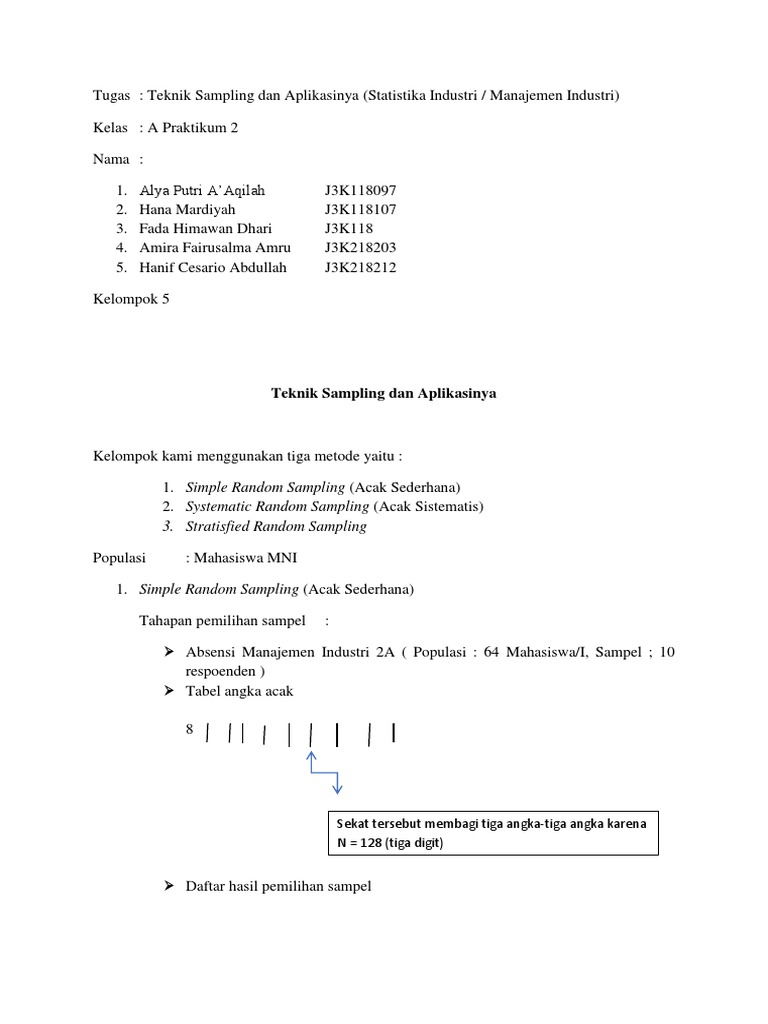 Teknik Sampling | PDF
