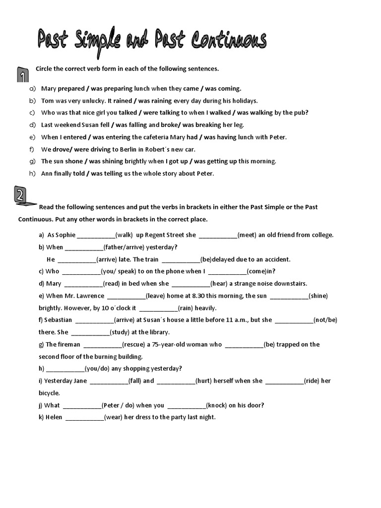 Past Simple and Past Continuous Worksheet With Key NEOLMS | PDF