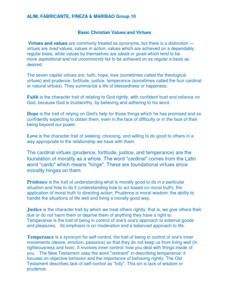 An Exploration of Christian Virtues: Faith, Hope, Love, Prudence ...