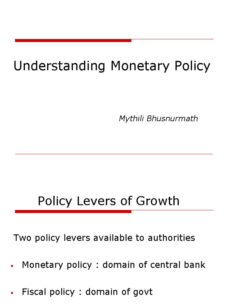 Understanding Monetary Policy | PDF | Monetary Policy | Reserve Bank Of ...