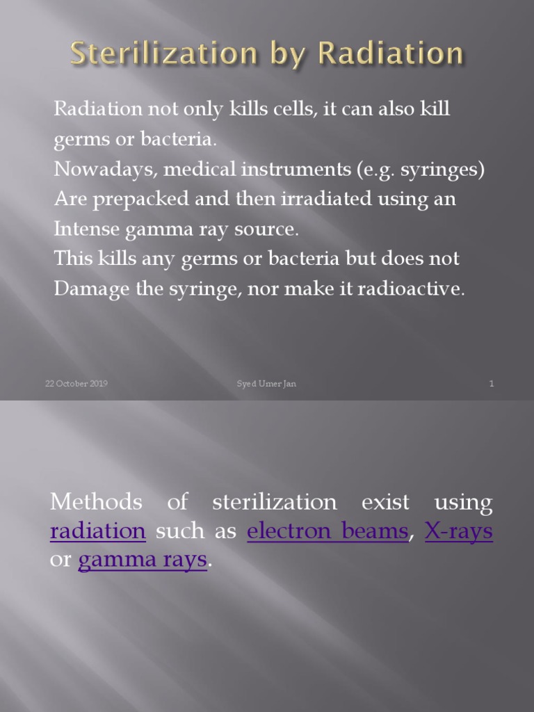 Gamma Ray Sterilization Methods | PDF | Sterilization (Microbiology ...