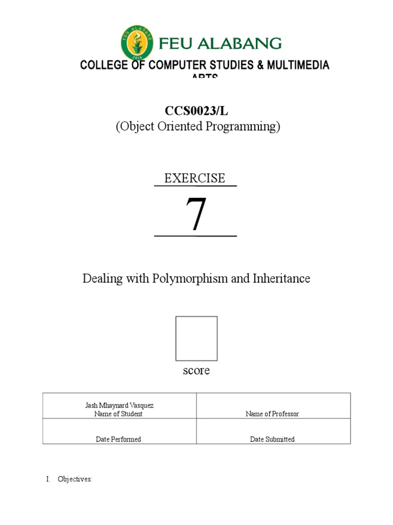 Lab - Exp - 7 (Dealing With Polymorphism and Inheritance) | PDF | Method (Computer Programming ...