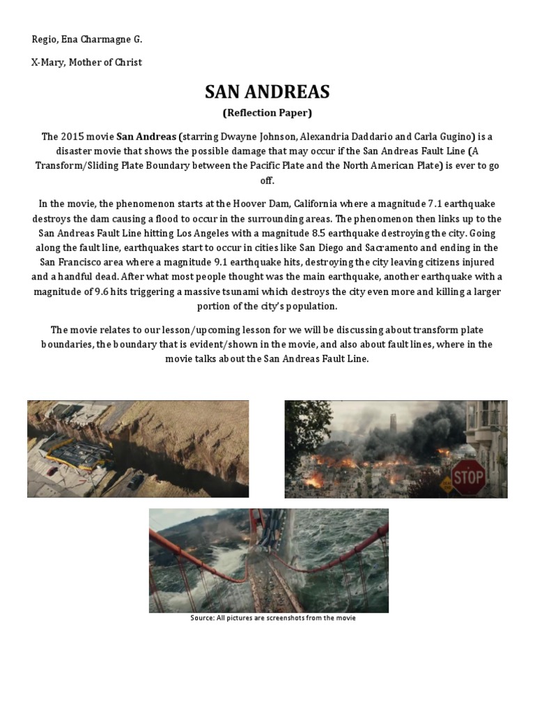 San Andreas Reflection Paper | PDF | Young Adult