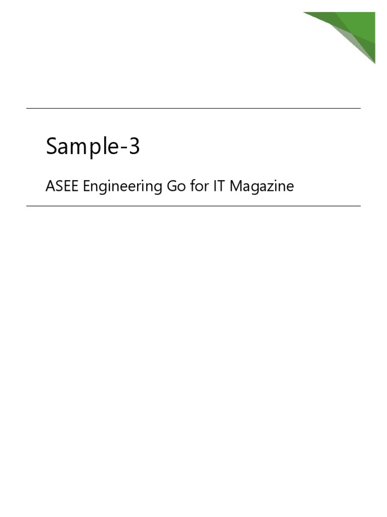 Sample-3: ASEE Engineering Go For IT Magazine | PDF | Art