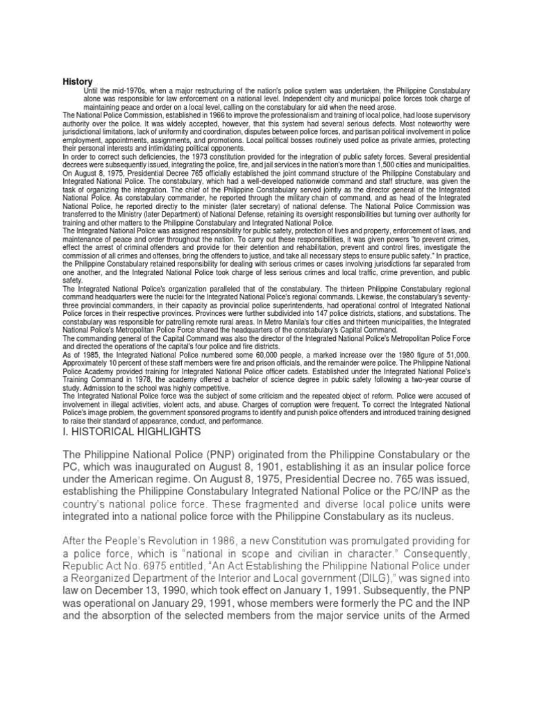 History of PNP | PDF | Legal Action | Security