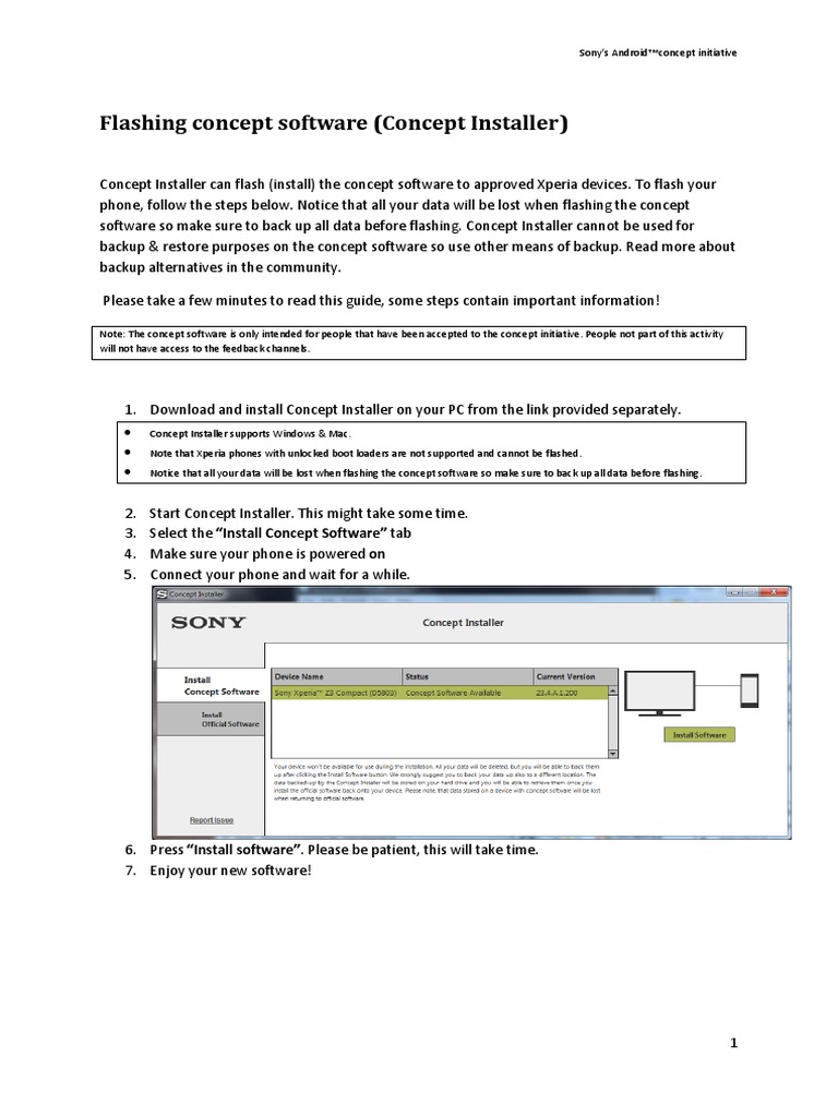 Flashing Concept Software With Concept Installer | PDF | Installation ...