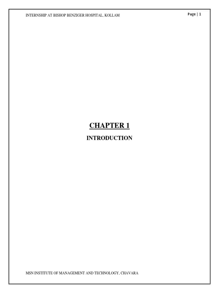 Internship Report: Bishop Benziger Hospital | PDF | Healthcare Industry ...